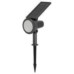 LED Solarleuchte Eglo "Sambuco Solarlampe, Au&szlig;enlampe, Erdspie&szlig;, Gartenstrahler, Kunststoff", schwarz, B:10cm H:37,5cm L:17,5cm, Leuchten, Solarleuchte - L17,5 x B10 x H37,5 cm - schwarz - 3W inkl.