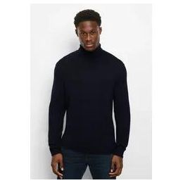 Strickpullover OLYMP "OLYMP Casual Strick", Herren, Gr. XL, marine, 100% Schurwolle, Pullover Strickpullover