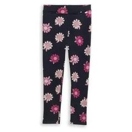 Leggings Tom Tailor, Jungen, Gr. 128/134, N-Gr, small dunkelblau flower print, Web, Obermaterial: 70% Polyester, 28% Baumwolle, 2% Elasthan, bedruckt, skinny fit kn&ouml;chellang, Hosen Leggings, mit All-Over Print
