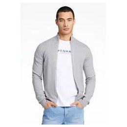 Strickjacke LINDBERGH "Cardigan Slim Fit", Herren, Gr. XL, beige (grau stone mix), Obermaterial: 80% Viskose, 20% Nylon, unifarben, Strickjacken Strickjacke