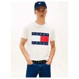 Tommy Hilfiger T-Shirt TOMMY JEANS, Herren, Gr. XL, ancient wei&szlig;, Single Jersey, Obermaterial: 100% Baumwolle, bedruckt, unifarben, regular fit normal, Rundhals, abgesteppte Kante, Shirts T-Shirt, Rundhalsausschnitt, Regular Fit, Logo-Druck