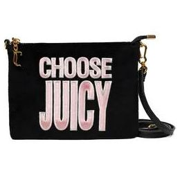 Schultertasche Juicy Couture "ELLA FLAT POUCH Damen", Damen, Gr. B/H/T: 2cm x 17cm onesize, schwarz, Baumwolle, Polyurethan, Taschen Schultertasche, Schultertasche Damen, Mini Bag, Handtasche, Fashion, Lifestyle, Sale