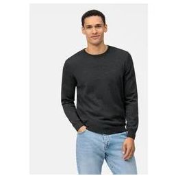 Strickpullover OLYMP "OLYMP Casual Strick", Herren, Gr. XL, graphit, 100% Schurwolle, Pullover Strickpullover