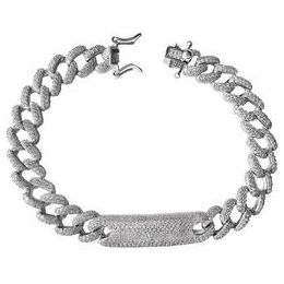 Armband Firetti "Schmuck Geschenk Silber 925 Armschmuck Armkette Panzerkette", silberfarben, kristallwei&szlig;, kristallwei&szlig;, Armb&auml;nder, Damen, 18cm, Silber 925 (Sterlingsilber), Armband, mit Zirkonia (synth.)