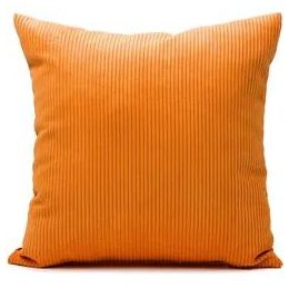 G&ouml;zze Dekokissen G&Ouml;ZZE "Capri Cord", orange, unifarben, B:60cm H:10cm L:60cm, Polyester, Dekokissen_Sitzkissen_Kissenh&uuml;llen