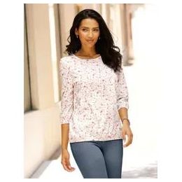 Print-Shirt Classic Basics "Langarm-Shirt", Damen, Gr. 44, ecru, rosenholz, bedruckt, 100% Baumwolle, gebl&uuml;mt, gemustert, mehrfarbig, Rundhals, Shirts