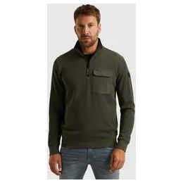 PME-Legend Troyer PME LEGEND, Herren, Gr. XL, beluga, Feinstrick, Obermaterial: 65% Baumwolle, 27% Polyester, 8% Polyester (Sorona), normal normal, B&uuml;ndchen, Pullover Troyer, mit Brusttasche