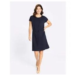 Shirtkleid Classic Basics "Jersey-Kleid", Damen, Gr. 48, Normalgr&ouml;&szlig;en, marine, Jersey, 100% Baumwolle, gemustert, mehrfarbig, kurz, Rundhals, Kleider Shirtkleid