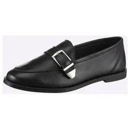 Slipper Heine, Damen, Gr. 41, schwarz, Glattleder, Leder, Rindsleder, Schuhe Slipper