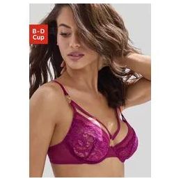 B&uuml;gel-BH JETTE, Damen, Gr. 85, Cup C, pink (fuchsia), Spitze, Obermaterial: 90% Polyamid, 10% Elasthan, BHs B&uuml;gel-BH, mit aufregenden Ring- und B&auml;nderdetails, sexy Dessous, Reizw&auml;sche