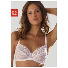 B&uuml;gel-BH Nuance, Damen, Gr. 90, Cup D, wei&szlig;, Spitze, Obermaterial: 92% Polyamid, 8% Elasthan, BHs B&uuml;gel-BH, aus weicher Jacquardspitze mit edlem Herz-Accessorie, Dessous