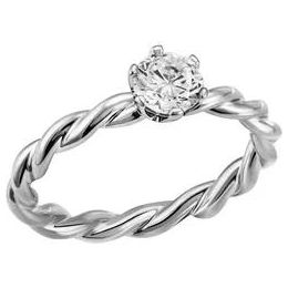 Fingerring Firetti "Schmuck Geschenk Silber 925 Damenring Verlobungsring Solit&auml;r" Gr. 58, silberfarben, kristallwei&szlig;, Fingerringe, Damen, 58, Silber 925 (Sterlingsilber), 2,7mm, Fingerring, mit Zirkonia (synth.)