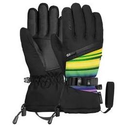 Skihandschuhe Reusch "Demi R-TEX XT", Damen, Gr. 7.5, bunt (schwarz, mehrfarbig), 94% Polyester, 6% Polyurethan, mehrfarbig, Handschuhe, mit verstellbarem Verschluss