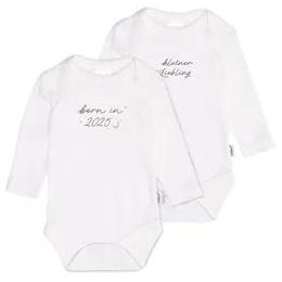 Body Liliput "born in 2025", Jungen, Gr. 44, EURO-Gr&ouml;&szlig;en, wei&szlig;, 100% Baumwolle, bedruckt, Rundhals, Bodys Body, mit niedlichem Frontprint