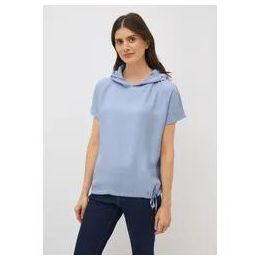 Kapuzenshirt Cecil, Damen, Gr. M (40), blau (mountain blau), Stoff, Vorderseite: 85% Modal, 15% Polyester; Kapuze: 85% Modal, 15% Polyester; R&uuml;ckseite: 95% Viskose, 5% Elasthan, unifarben, normal normal, ohne Ausschnitt, abgesteppt, Shirts Kapuzenshirt, aus softem Materialmix