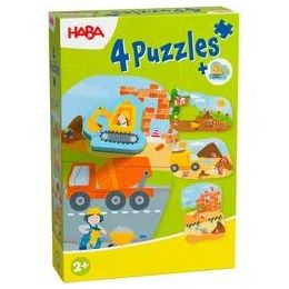 Puzzle Haba "4 erste Puzzles Baustelle", bunt, Puzzles, Kinder, Holz, Pappe, Motiv