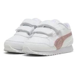 Sneaker Puma "ST Runner v4 Glitter Sneakers M&auml;dchen", M&auml;dchen, Gr. 23, wei&szlig; (wei&szlig; copper rose mauve metallic pink), Obermaterial: Synthetik. Futter: Textil. Innensohle: Textil. Laufsohle: Gummi, Schuhe Sneaker