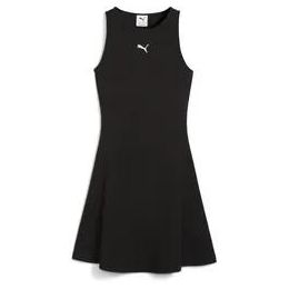 Sweatkleid Puma "Wardrobe Essentials Rippstrick-Kleid Damen", Damen, Gr. XL, Normalgr&ouml;&szlig;en, schwarz, 58% Baumwolle, 39% Polyester, 3% Elasthan, slim fit, Kleider Sweatkleid