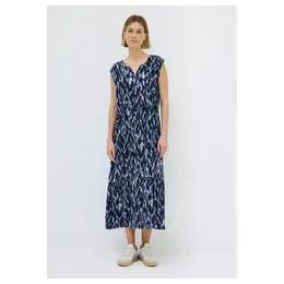 Sommerkleid Cecil, Damen, Gr. XXL46, US-Gr&ouml;&szlig;en, blau (urban navy blau), Stoff, 100% Viskose, bedruckt, comfort fit wadenlang, V-Ausschnitt, abgesteppt, Kleider Sommerkleid, mit allover Print