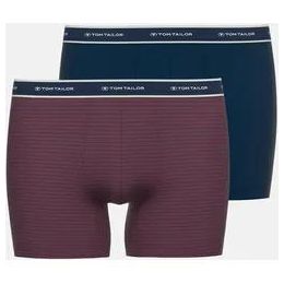 Lange Unterhose Tom Tailor "Kentucky", Herren, Gr. 8 (XXL), rot (rot, dunkel, ringel), Obermaterial: 95% Baumwolle, 5% Elasthan, eng, Unterhosen Lange Unterhose, Logobund, basic, gestreift, eng, bequem, weich, Baumwollmix