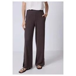 Culotte STREET ONE STUDIO, Damen, Gr. 36, L&auml;nge 30, rot (fudge rot), Stoff, 65% Polyester, 30% Viskose, 5% Elasthan, unifarben, loose fit lang, Hosen Culotte, High Waist