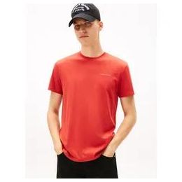 Tommy Hilfiger T-Shirt TOMMY JEANS "TJM SLIM LINEAR CHEST TEE EXT", Herren, Gr. 3XL, terracotta rot, Single Jersey, Obermaterial: 100% Baumwolle, regular fit normal, Rundhals, eingesetzt abgesteppte Kante, Shirts T-Shirt, Mit Rundhalsausschnitt