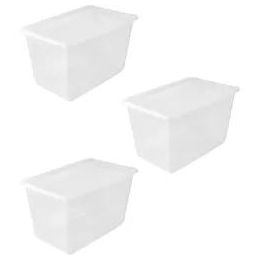 Aufbewahrungsbox keeeper "bea, 3er Set, mit Air Control-System 52L, 59 x 39 x 35 cm", transparent, B:59cm H:35cm T:39cm, Kunststoff, Aufbewahrungsboxen, Aufbewahrungsbox, Air-Control-System, stapelbar