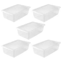 Aufbewahrungsbox keeeper "bea, 5er Set, mit Air Control-System 30L, 59 x 39 x 18 cm", transparent, B:59cm H:18cm T:39cm, Kunststoff, Aufbewahrungsboxen, Aufbewahrungsbox, Air-Control-System, stapelbar