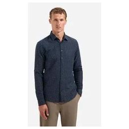 Langarmhemd NO EXCESS "NO EXCESS Gewebtes Jacquard-Hemd Shirt Mini Jacquard", Herren, Gr. XL, Normalgr&ouml;&szlig;en, night, 100% Baumwolle, regular fit, Hemden