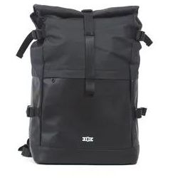 Laptoprucksack MARGELISCH "TEREM 1", Damen, Gr. B/H/T: 28cm x 46cm x 18cm, onesize, schwarz, Polyethylen, Rucks&auml;cke Laptoprucksack, mit recyceltem PET