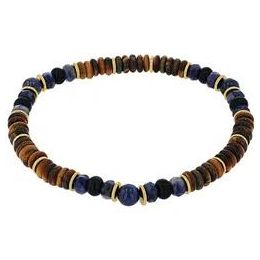 Armband Amor, gelbgoldfarben, blau, schwarz, braun, blau, schwarz, braun, Armb&auml;nder, Damen, 21cm, Edelstahl, Armband, mit Lapislazuli, Tigerauge