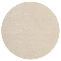 Teppich MERINOS "Loft 37", beige, H:16mm &Oslash;:160cm, Polyester, Teppiche, Teppich, Kunstfellteppich besonders weich und kuschelig, Fell Haptik