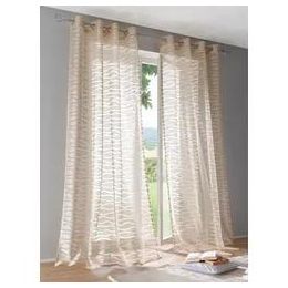 Gardine Heine HOME Gr. 4, beige, B:135cm H:245cm, Polyester, Gardinen, Gardine