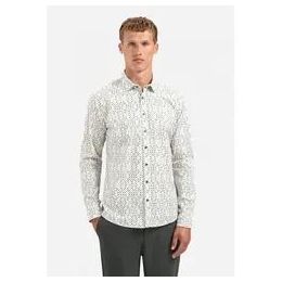 Langarmhemd NO EXCESS "NO EXCESS Stretchhemd mit Print Shirt Stretch Allover Printed", Herren, Gr. XL, Normalgr&ouml;&szlig;en, dunkelgr&uuml;n, 97% Baumwolle, 3% Elasthan, regular fit, Hemden
