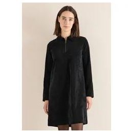 Midikleid Cecil, Damen, Gr. L (42), US-Gr&ouml;&szlig;en, schwarz, Stoff, 85% Polyester, 12% Nylon, 3% Elasthan, unifarben, normal knielang, V-Ausschnitt, abgesteppt, Kleider Midikleid, mit Rei&szlig;verschluss-Detail