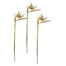 Kunstblume I.GE.A. "Strelitzie", gold (goldfarben), B:27cm H:95cm L:5cm, Obermaterial: 100% Kunststoff, Kunstpflanzen, Exotischer Dekozweig,Tropische Blume, 3er Set