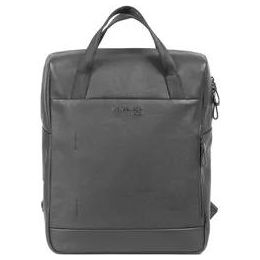 Laptoprucksack MARGELISCH "LENE-1", Damen, Gr. B/H/T: 28cm x 39cm x 10cm, onesize, schwarz, Leder, Rucks&auml;cke Laptoprucksack, aus LWG zertifiziertem Leder