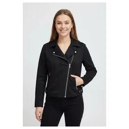 Bikerjacke Only CARMAKOMA "CARSHERRY NEW LIFE BONDED BIKER OTW", Damen, Gr. 42, schwarz, Web, Obermaterial: 100% Polyester, unifarben, Jacken