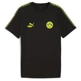 T-Shirt Puma "Borussia Dortmund KING T-Shirt Herren", Herren, Gr. S, schwarz gelb alert, Obermaterial: 100% Baumwolle. Rippe: 29% Polyester, 71% Baumwolle. Besatz: 100% Polyester, clean, regular fit, Rundhals, Shirts T-Shirt
