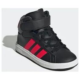 Sneaker Adidas SPORTSWEAR "GRAND COURT MID K", M&auml;dchen, Gr. 32, core schwarz, lucid rot, grau six, Schuhe Sneaker, f&uuml;r Kinder
