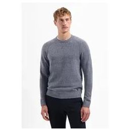 V-Ausschnitt-Pullover NO EXCESS "NO EXCESS Melierter Wollpullover", Herren, Gr. L, washed blau, 41% Polyacryl, 31% Baumwolle, 17% Nylon, 8% Wolle, 3% Elasthan, Pullover