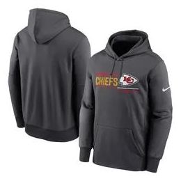 Kapuzenpullover Nike "Nike Hoodie Kansas City Chiefs Nike Therma", Damen, Gr. 3XL, grau, 100% Polyester, Pullover Kapuzenpullover