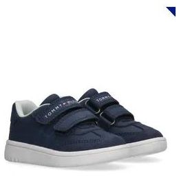 Sneaker Tommy Hilfiger, Damen, Gr. 27, blau, Lederimitat, Schuhe Sneaker, Freizeitschuh, Halbschuh, Klettschuh im Retro Look