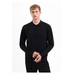Stehkragenpullover NO EXCESS "NO EXCESS Half-Zip-Polo-Pullover Pullover Polo Half Zip Solid", Herren, Gr. XL, schwarz, 90% Baumwolle, 10% Nylon, Pullover Stehkragenpullover