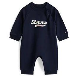 Langarmbody Tommy Hilfiger "TOMMY APPLIQUE COVERALL L/S", Jungen, Gr. 80, N-Gr, schwarz night navy, Jersey, Obermaterial: 95% Baumwolle, 5% Elasthan, unifarben, regular fit normal, Rundhals, eingesetzt gerader Abschluss, Bodys, f&uuml;r Babys