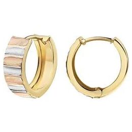 Paar Creolen Celesta, gelb, Ohrringe, Damen, one-size, Gold