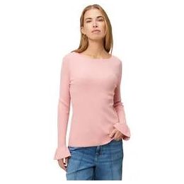 Strickpullover Zero "Damen mit Volants am &Auml;rmel", Damen, Gr. 36, bridal rose, Strick, Obermaterial: 50% Viskose, 27% Polyamid, 23% Polyester, unifarben, figurbetont normal, U-Boot-Ausschnitt, eng B&uuml;ndchen, Pullover Strickpullover, Volant