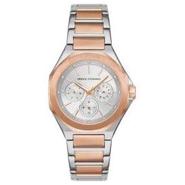 Giorgio Armani Multifunktionsuhr ARMANI EXCHANGE, edelstahlfarben, ros&eacute;goldfarben, Armbanduhren, Damen, Quarzuhr, Armbanduhr, Damenuhr, Edelstahlarmband, analog, Tag