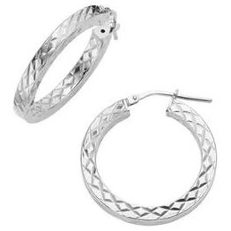 Paar Creolen Firetti "Schmuck Geschenk Silber 925 Ohrschmuck Ohrringe diamantiert", silberfarben, Ohrringe, Damen, 26mm, Silber 925 (Sterlingsilber)