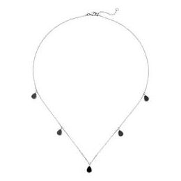 Collier Jobo "Kette mit Onyx-Tropfen", silber 925, Halsketten, Damen, Silber 925 (Sterlingsilber), L: 45, Collier, 925 Silber mit 5 Onyxen 45 cm